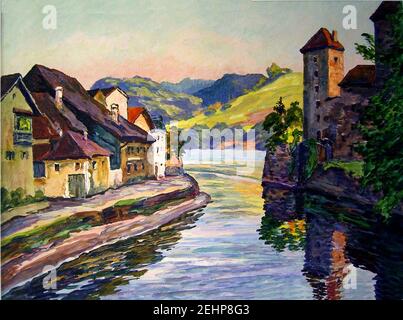Passau Ilzstadt Aquarel Hugo Kreyssig 1929 Stock Photo - Alamy