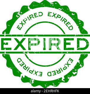 Grunge green expired word rubber seal stamp on white background Stock ...