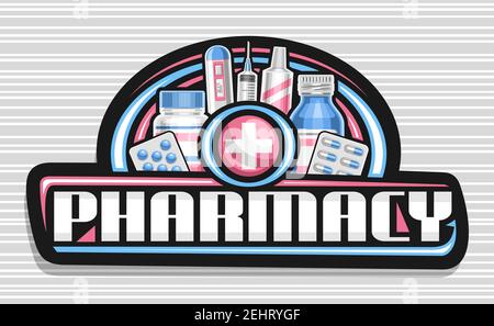 Drugstore, pharmacy symbol, syringe and cross neon signs set Stock ...