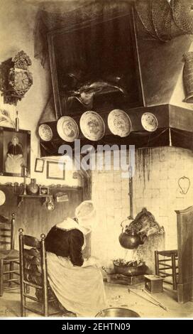 Paul Hoecker-Mädchen am Kamin-1886 Stock Photo - Alamy
