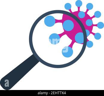 Coronavirus Molecule Icon. Flat Color Design. Vector Illustration Stock ...