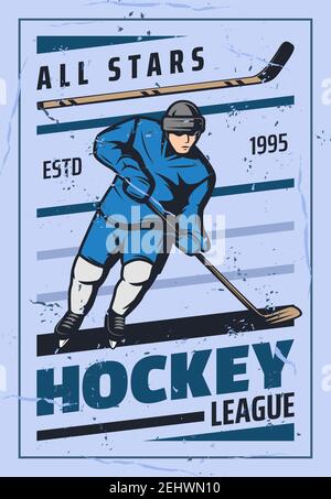 professional hockey player with stick and goal Stock Vector Image & Art ...