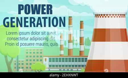 Electricity generation poster with coal or nuclear thermal power ...