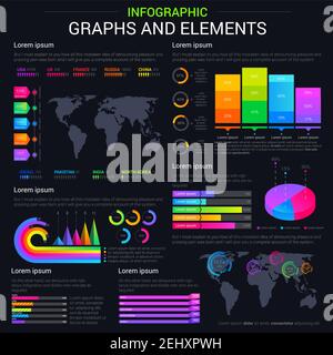 world map infographic countries percent chart Stock Vector Image & Art ...