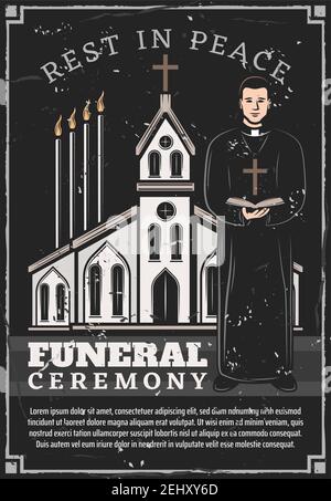 Funeral ceremony in Christian religion illustration Stock Vector Image ...