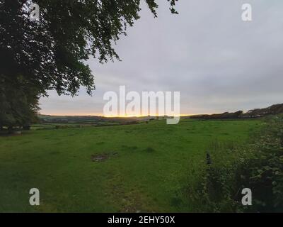 Views over Exmoor at sunset Stock Photo - Alamy