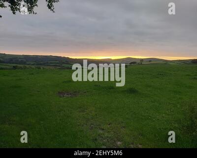 Views over Exmoor at sunset Stock Photo - Alamy