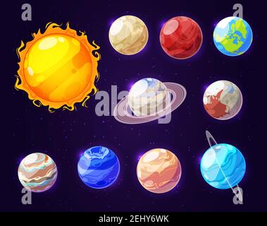 Surface gravity of Sun, Moon, Solar System planets vector infographic ...