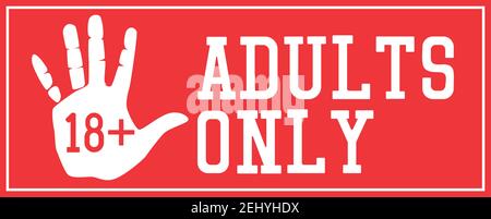 adults only warning on white background. vector illustration Stock ...