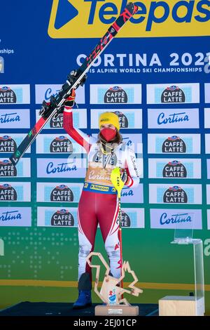 LIENSBERGER Katharina (AUT) Gold Medal during 2021 FIS Alpine World SKI ...