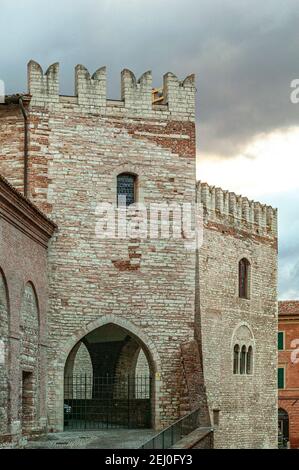 Fabriano, Ancona, Marche, Italy: exterior of historic buildings. The ...