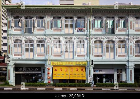 Singapore Little India,Veerasamy Road,shophouse,shutters,two story ...