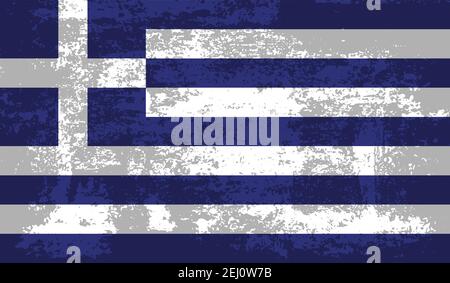 Greece flag with waving grunge texture. Vector background Stock Vector ...
