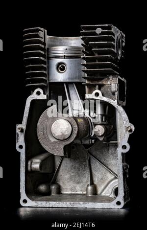 Cross section of a combustion engine with a piston and valve Stock ...