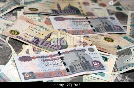 selective focus of Egyptian money , 200 LE Egyptian banknote,. Egypt ...