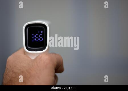 A closeup view of non-contact medical infrared thermometer from all ...