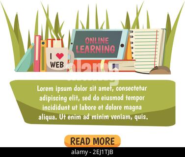 Online education orthogonal composition in comic book style with ...