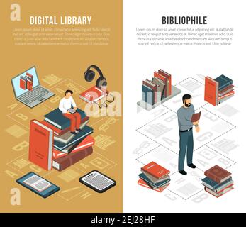 Interior furniture isometric flowchart with bookcase table bed armchair ...