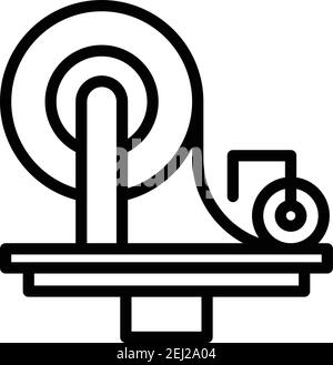 Pulp and paper industry linear icon. Canvas production. Blank sheet on ...