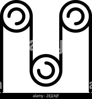 Pulp and paper industry linear icon. Canvas production. Blank sheet on ...