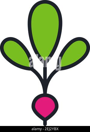 Radish icon. Linear color icon, contour, shape, outline isolated on ...