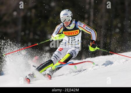 Linus Strasser (GER) during his slalom race during 2026 Audi FIS Ski ...