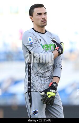 Emil Audero of UC Sampdoria reacts during the Serie A match at Luigi ...