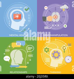 Intellectual manipulation and mental health concept. Human head with ...