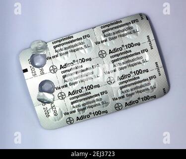 Photo of Bayer Adiro 100 mg aspirin medication tablets part used foil ...