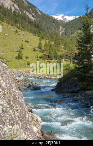 Maurer valley (Maurertal). Alpine torrent. Venediger group. Virgental ...