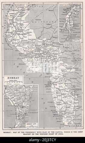 Vintage map of Bombay Presidency Stock Photo - Alamy