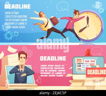 Time is running out, banner. Running businessman in the style of comics ...