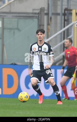 Parma, Italy. 21st February, 2021. Yann Karamoh (Parma)Bram Nuytinck ...