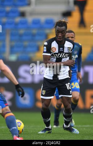 Parma, Italy. 21st February, 2021. Yann Karamoh (Parma)Bram Nuytinck ...