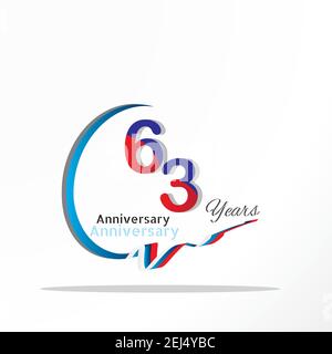 63 years Birthday logo, luxury 63rd Birthday design celebration Stock ...