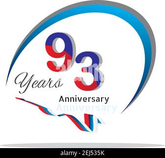 93 Years Anniversary Celebration Icon Vector Logo Design Template With ...