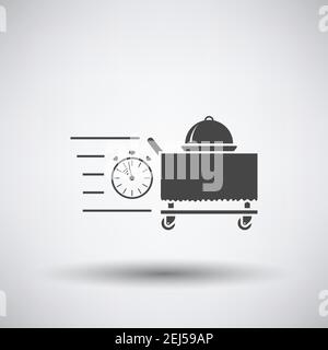 Fast Room Service Icon. Dark Gray on Gray Background With Round Shadow ...