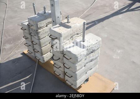 Counter weight or weight balance concrete blocks or bricks as part of ...