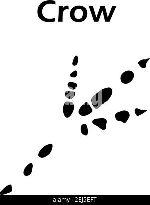 Crow Footprint. Black Silhouette Design. Vector Illustration Stock ...