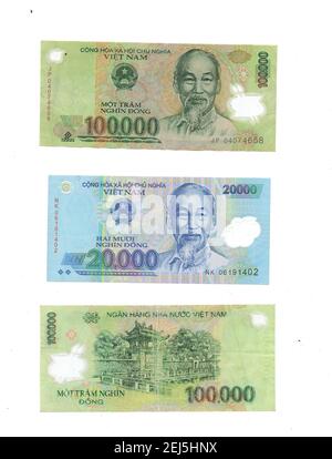 Twenty thousand vietnamese Dong banknote on a white background Stock ...