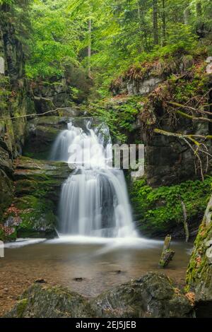 Resov waterfalls on the river Huntava in Nizky Jesenik, Northern ...