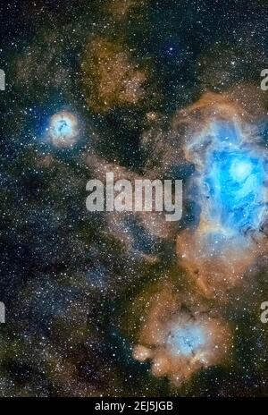 Nebulae in Sagittarius. View of nebulae in the constellation ...