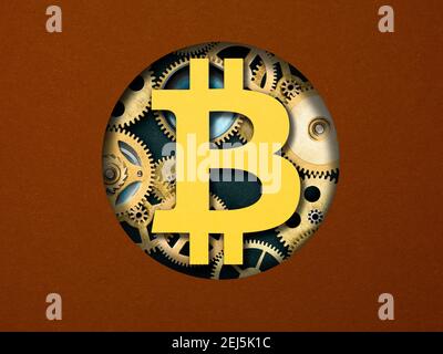 Crypto currency Bitcoin, BTC, Bit Coin. Bitcoin and Ethereum golden ...