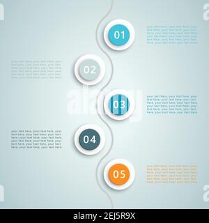diagram with three steps with numbers and line icons, flat design ...