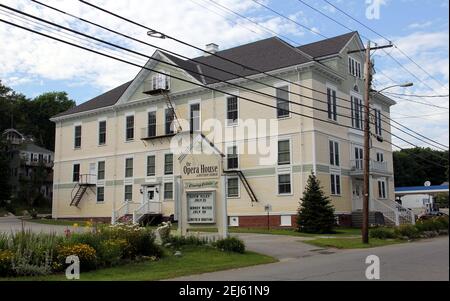 Historic wooden 1894 Boothbay Opera House, Boothbay Harbor, ME, USA ...