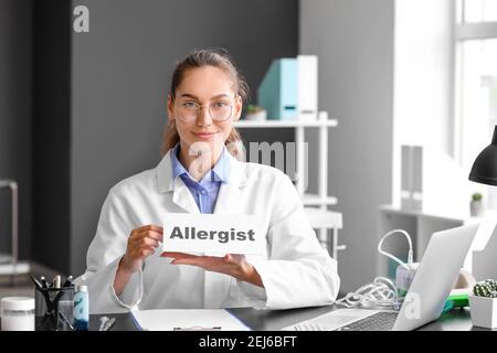 Portrait of female allergist in clinic Stock Photo - Alamy