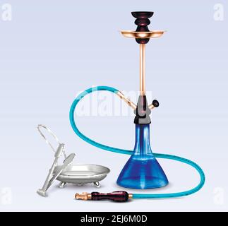 Set of realistic electronic and traditional tobacco cigarettes, red ...