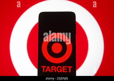 In this photo illustration Target Corporation logo seen displayed on a ...