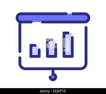 meeting presentation bar chart single isolated icon with single ...