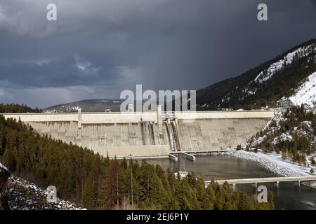Lake Koocanusa, Libby Dam reservoir along Kootenai River, and Koocanusa ...